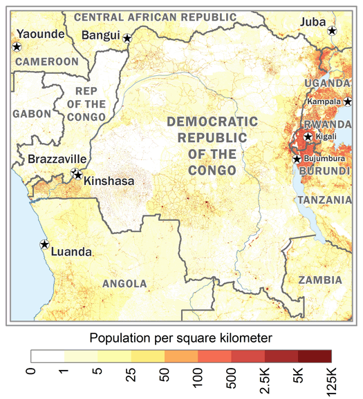 Karten zur Bevölkerungsverteilung in Afrika